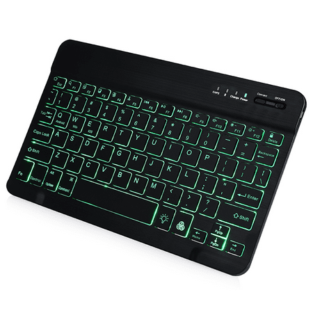 Universal Slim Portable Wireless Bluetooth 7-Colors Backlit Keyboard ...