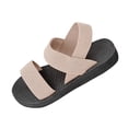 PiGOGI Women Plus Size Knit Sandals Elastic Strap Open Toe Cushioned ...