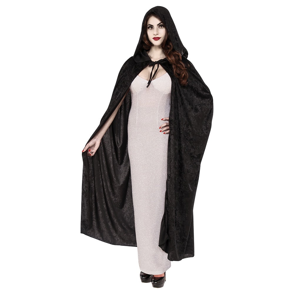 Long Velvet Cape Adult Costume Accessory Black - Standard - Walmart.com ...