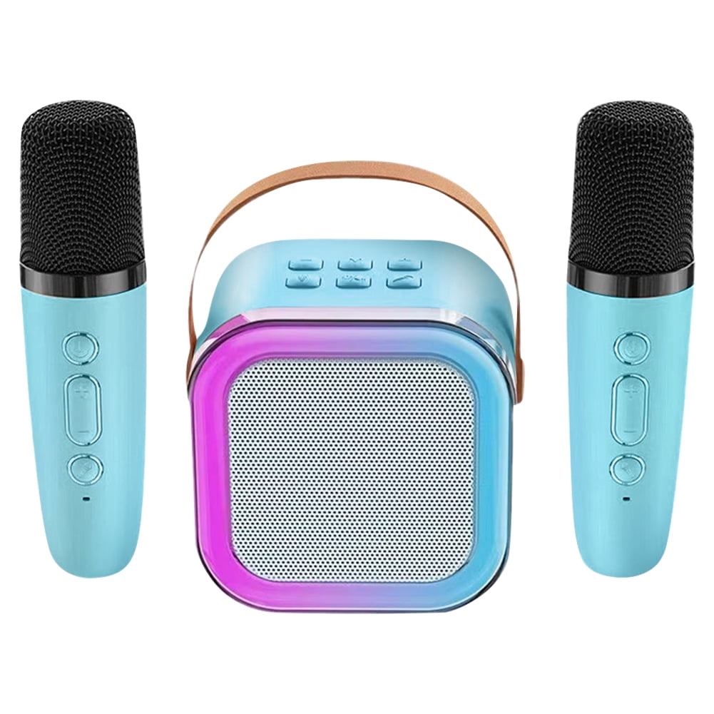 Máquina Karaoke Portátil Con Dientes Compatible LED para Adultos Azul ...