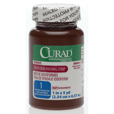 Medline CURAD Sterile Iodoform Packing Strips 1/4"x 5 Yd, NON256145H (2 ...