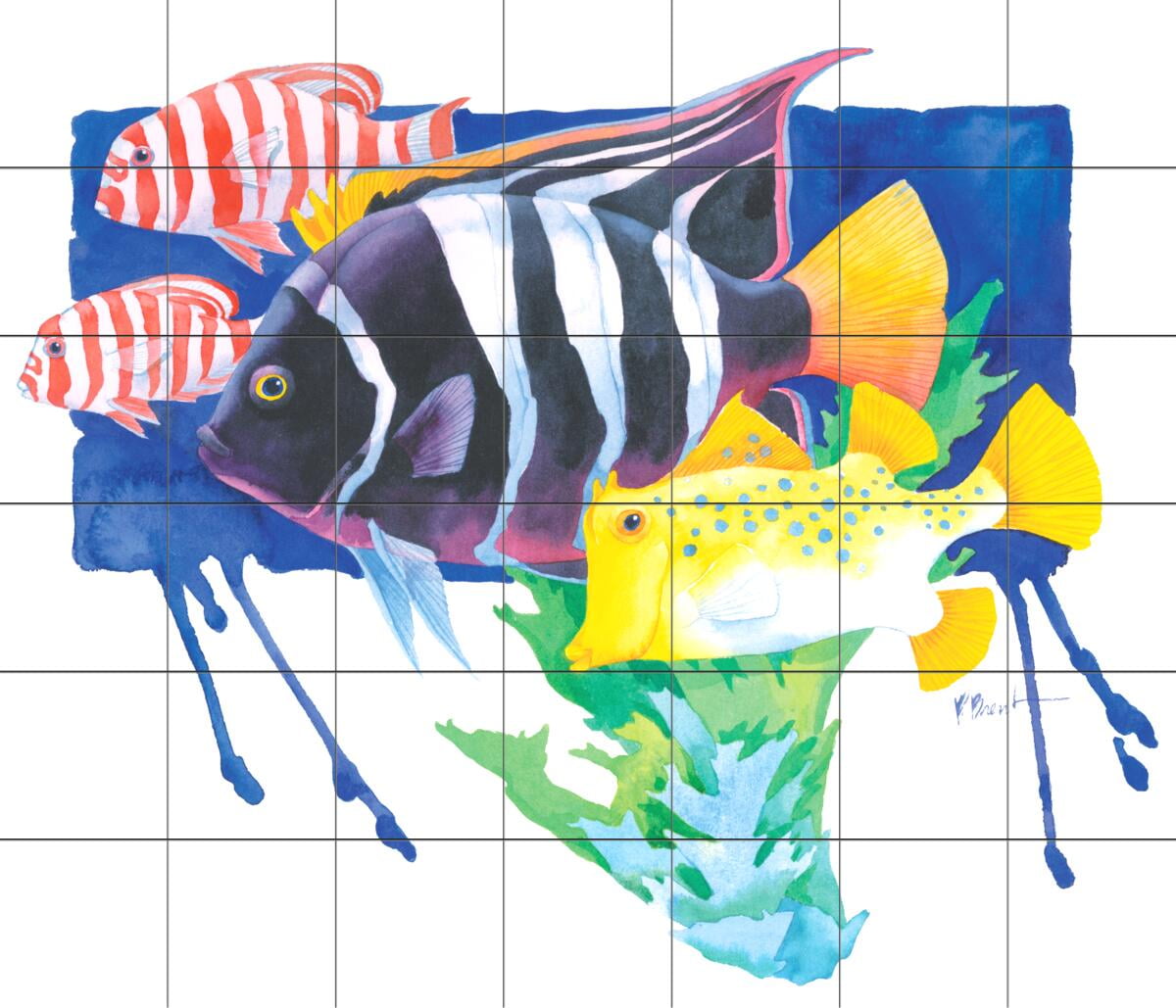 Tile Mural Bathroom Backsplash - PB- King Angel Fish - by Paul Brent ...
