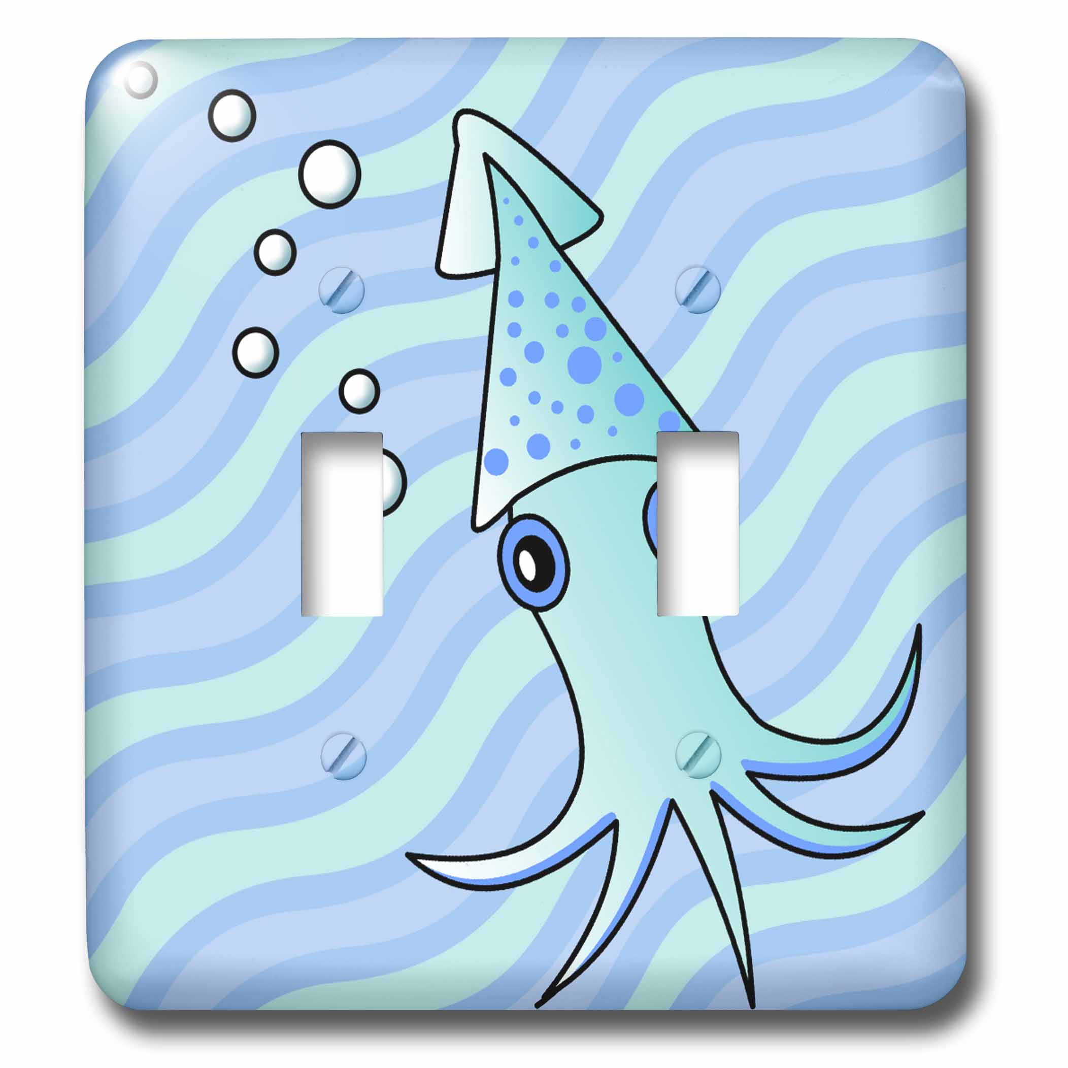 3dRose Cute Light Blue Squid - Double Toggle Switch (lsp_13791_2 ...