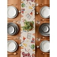 Burlap Table Runner 120 Inches Long, Watercolor Back to School Season ...