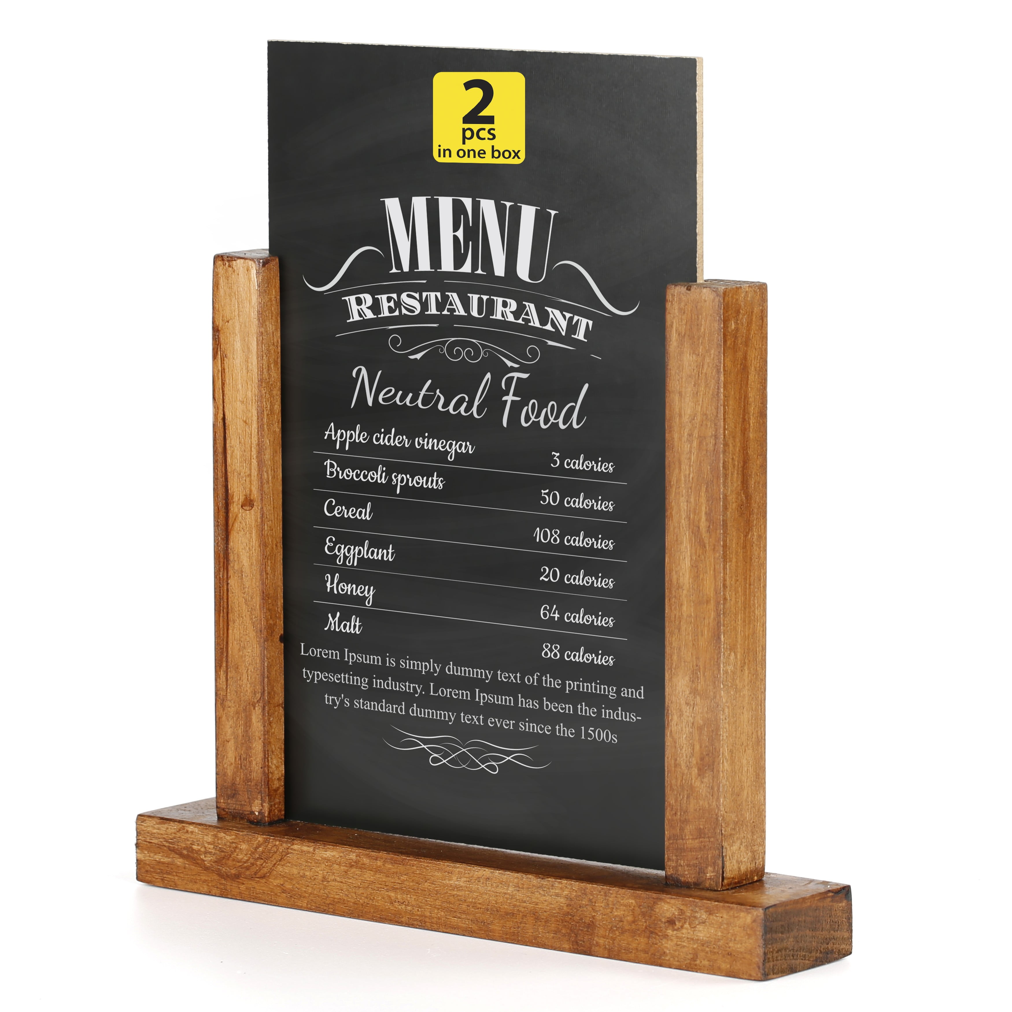 M&T Displays Contemporary Desktop Menu Holder with Chalkboard, Portrait ...