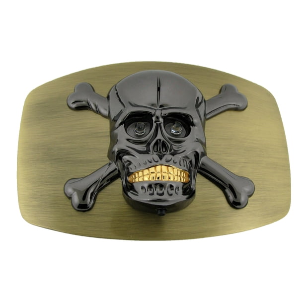 Buckles Zone - Skull Crossbones Belt Buckle Skeleton Brass Metal ...