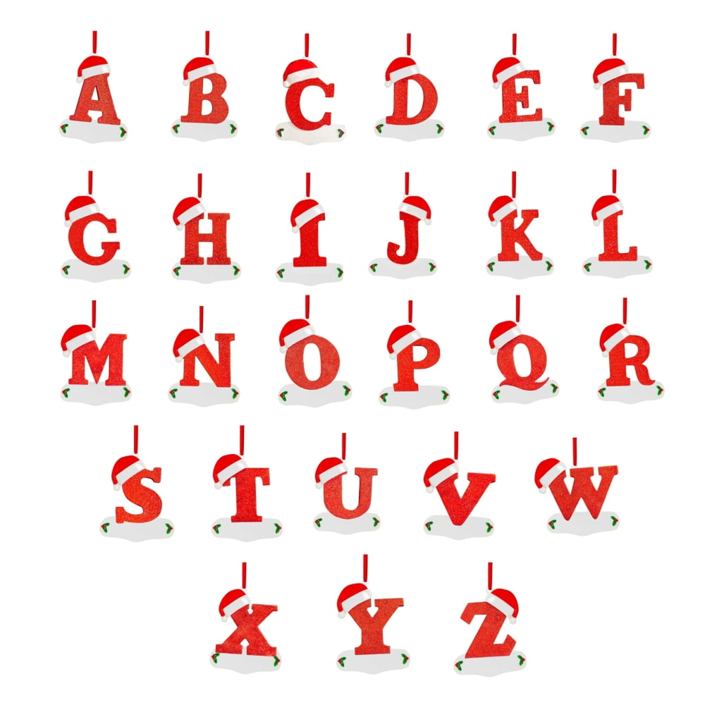 Acrylic Christmas Ornaments Letters Name Tags Initial Letter for Our ...