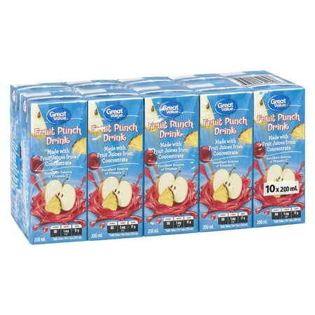 Great Value Fruit Punch Drink, 10x200mL - Walmart.ca