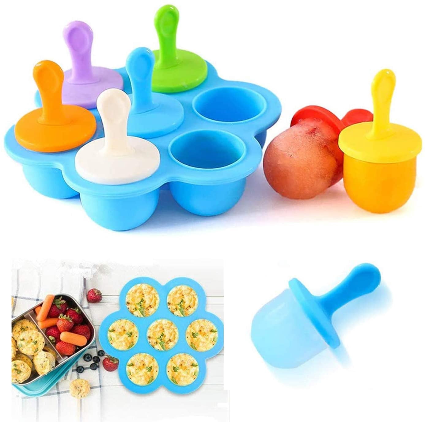 Moldes para paletas de bebé Bandeja para cubitos de hielo Paletas de ...