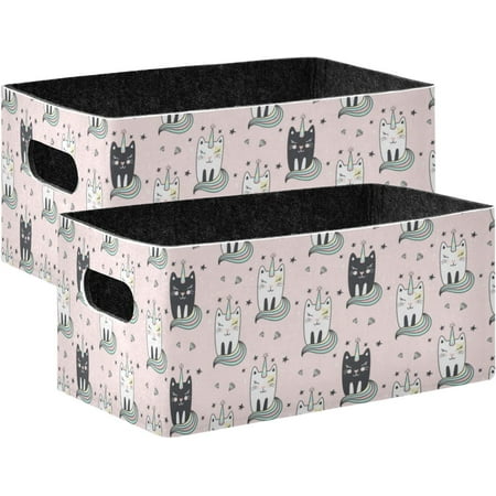 Stackable Storage Baskets for Shelves - Large Foldable Storage Bins Box ...