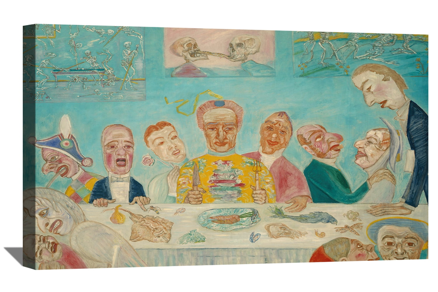 James Ensor Painting Art Print Comical Repast Canvas Art Framed Wall Art - Walmart.com