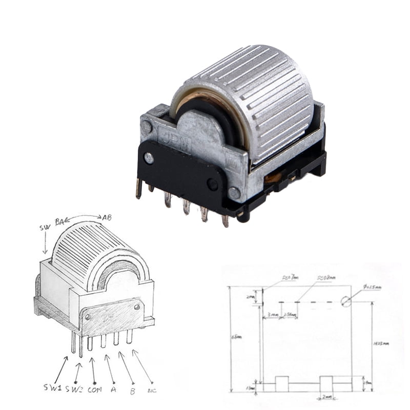 1Pcs EVQWGD001 Encoder Roller Wheel With 6 Pin Push Switch - Walmart.com