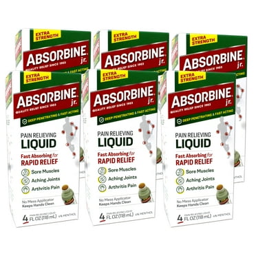 Absorbine Jr., Fast Absorbing Pain Relieving Liquid, 4oz, 2-Pack, Extra ...