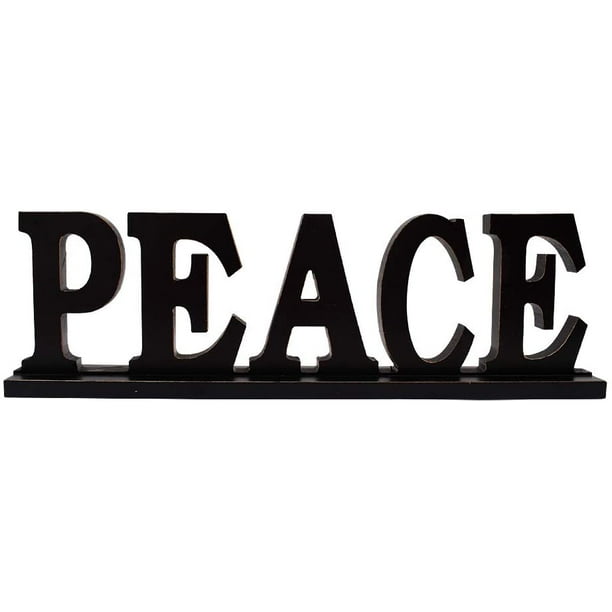 Rustic Wood Peace Sign for Home Decor, Decorative Wooden Cutout Word ...
