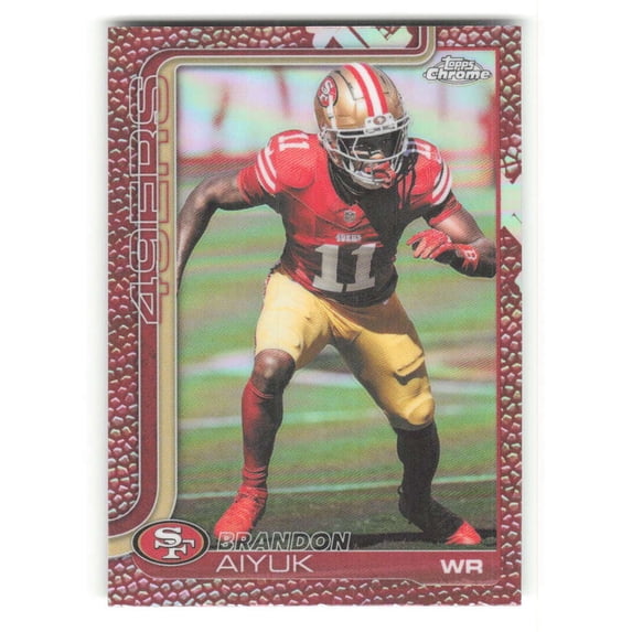 2025 Topps Chrome Football Leather Refractor #266 Brandon Aiyuk San ...