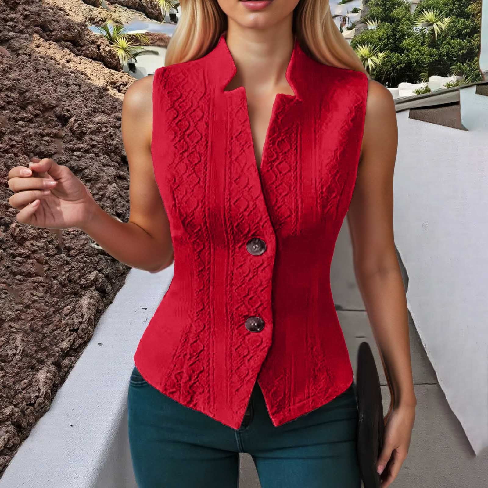 Click here for Dexiang Womens Vest Casual Sleeveless Outerwear Bu... prices