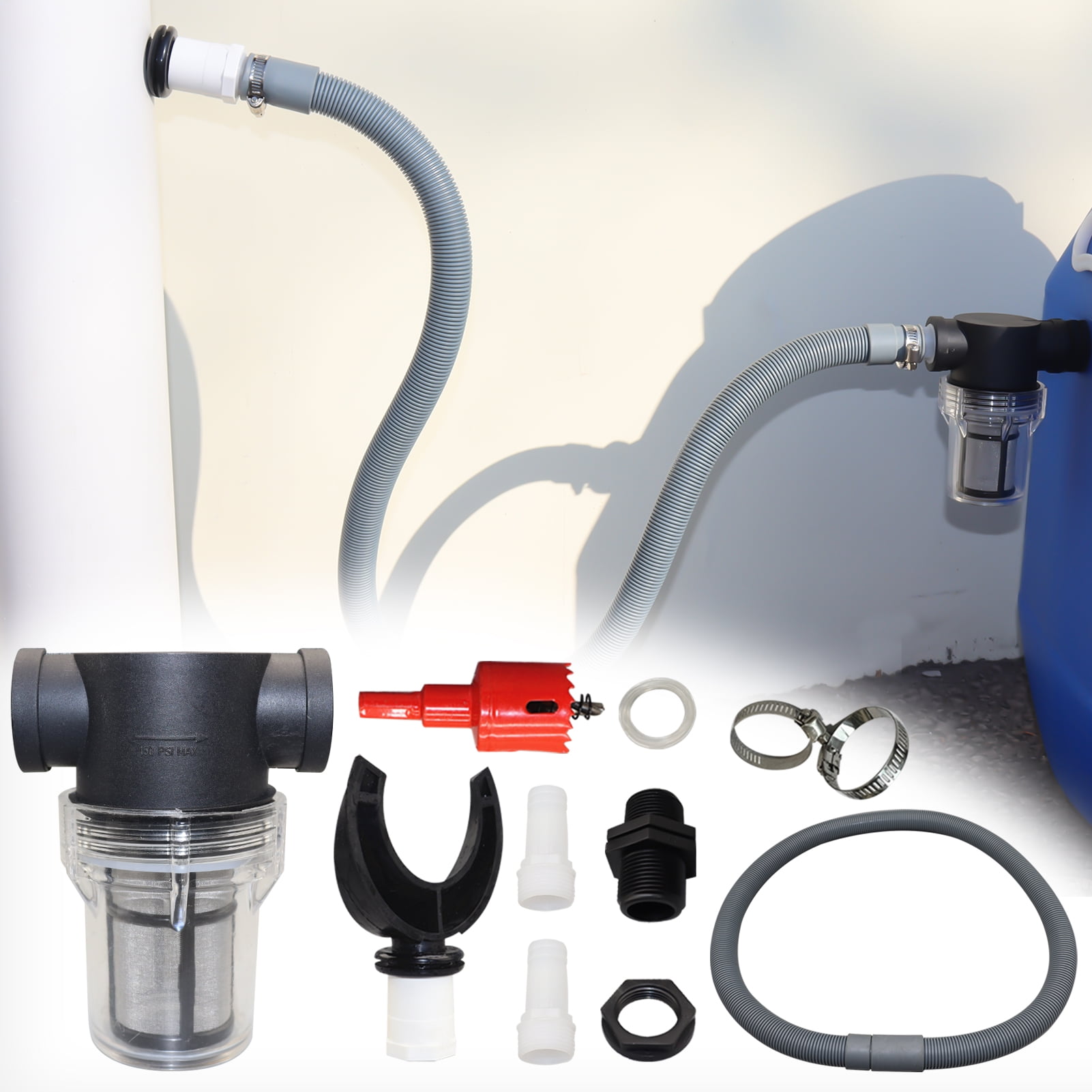 Rain Barrel Kit - Downspout Water Collection Diverter with Filter ...
