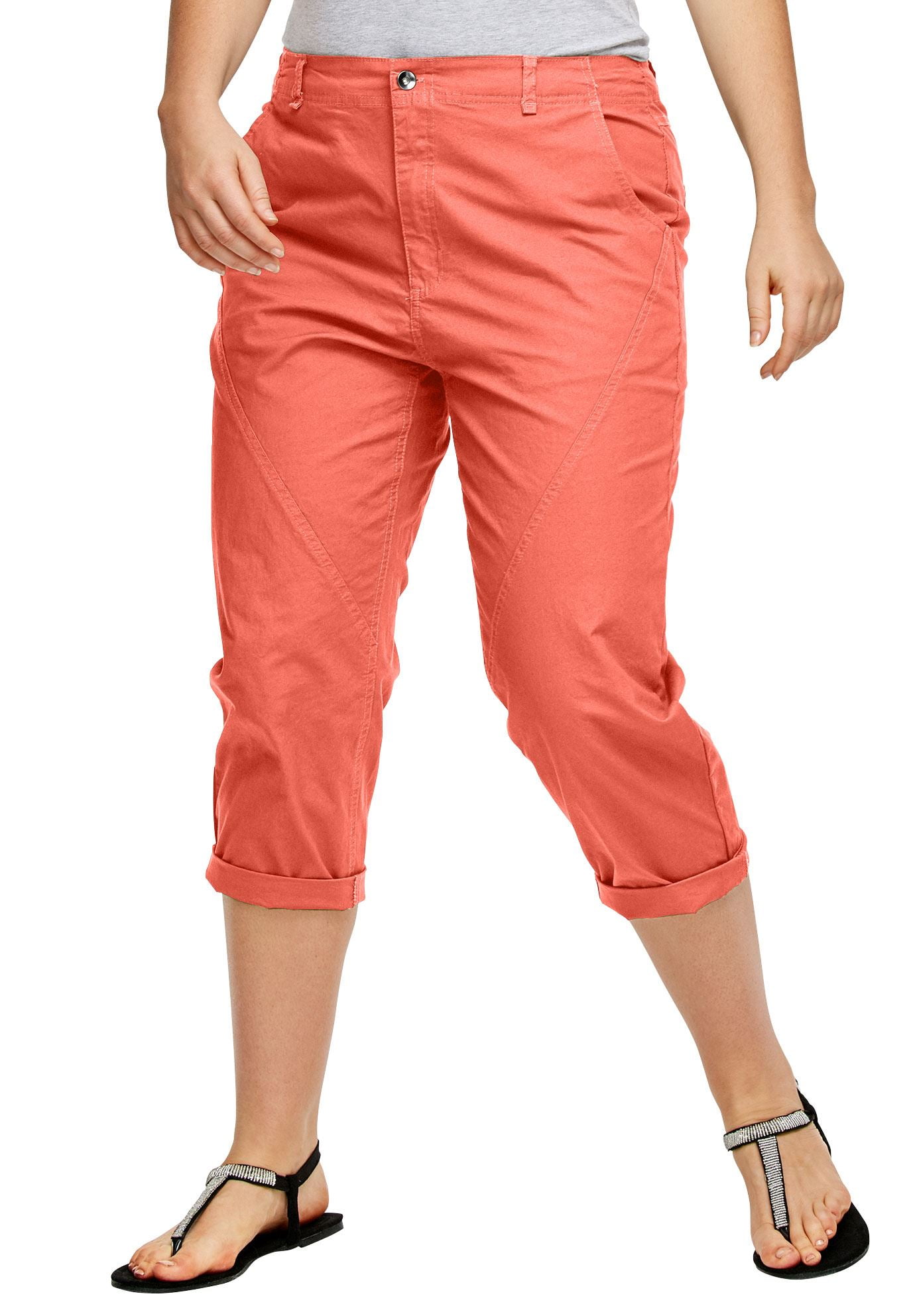 Ellos Plus Size Seamed Capris - Walmart.com