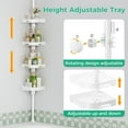 4-Tier Corner Shower Caddy Tension Pole Organizer - Adjustable ...