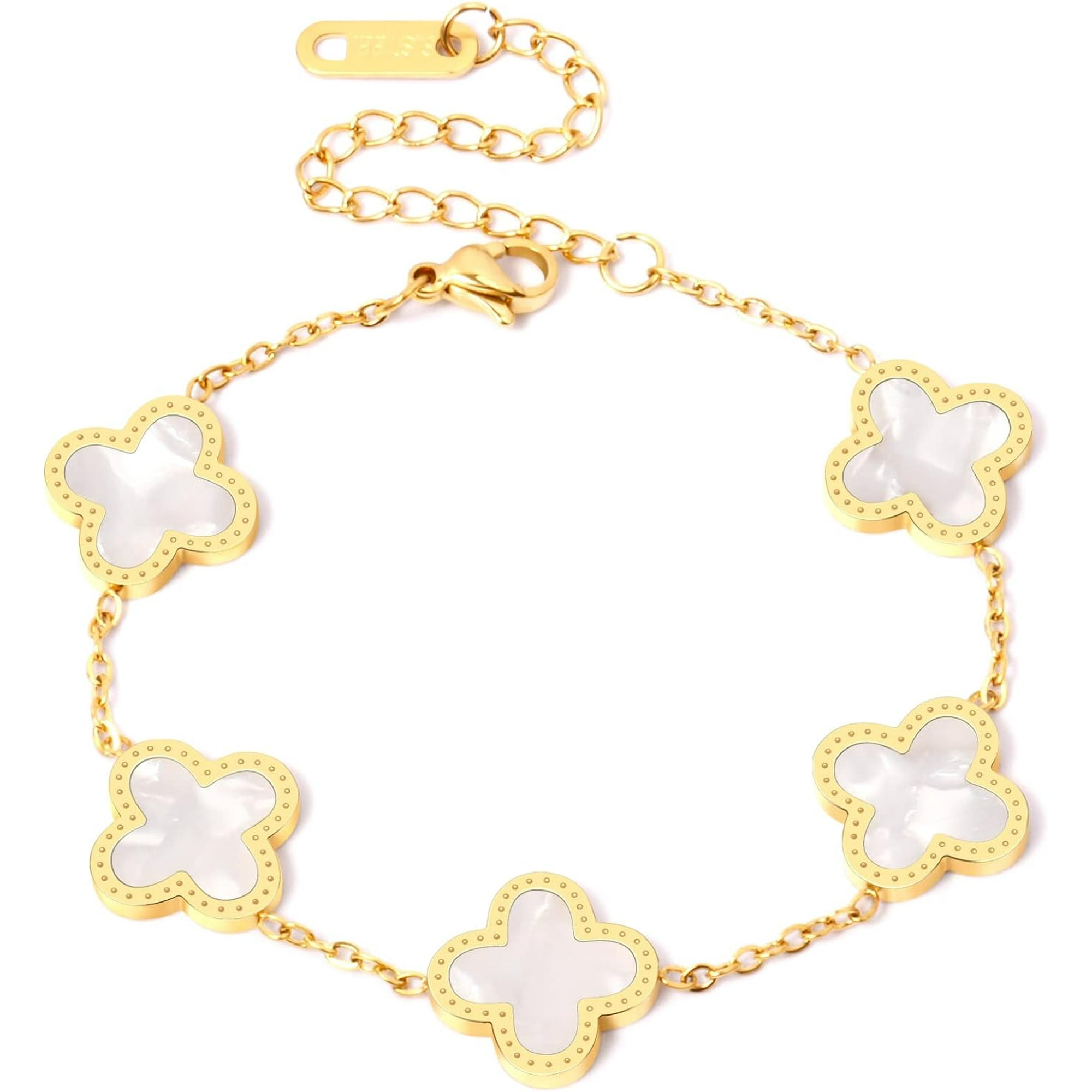 Click here for Ghsdfbb Gold Clover Bracelets For Women  18k Gold... prices