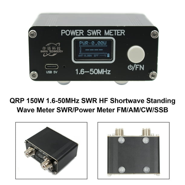 QRP 150W 1.6-50MHz SWR HF Shortwave Standing Wave Meter Power Meter FM ...