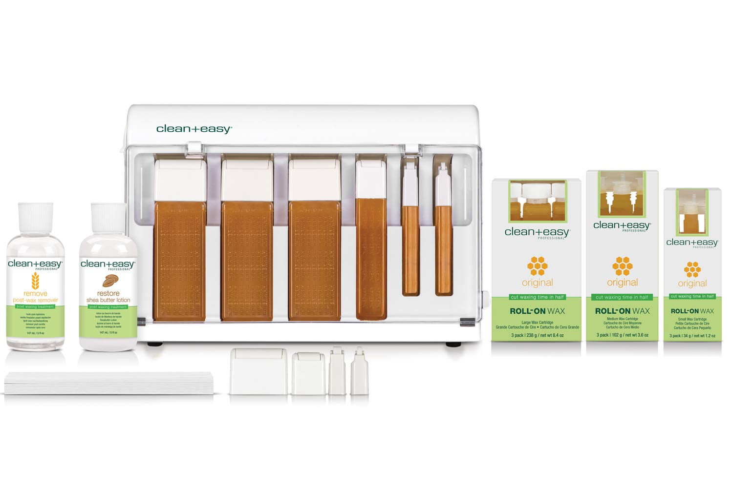Kit de cera Clean + Easy Roll On para depilación facial y corporal ...