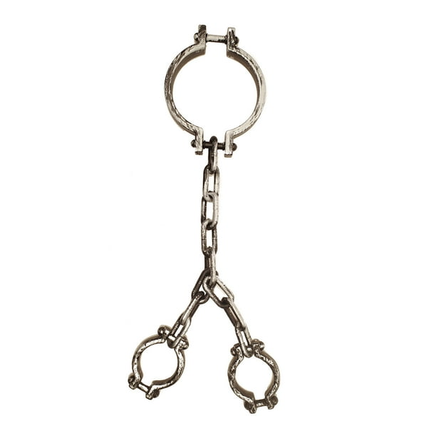 Fake Neck Wrist Shackle Prison Chains Handcuff Restraints Halloween Costume Accessory