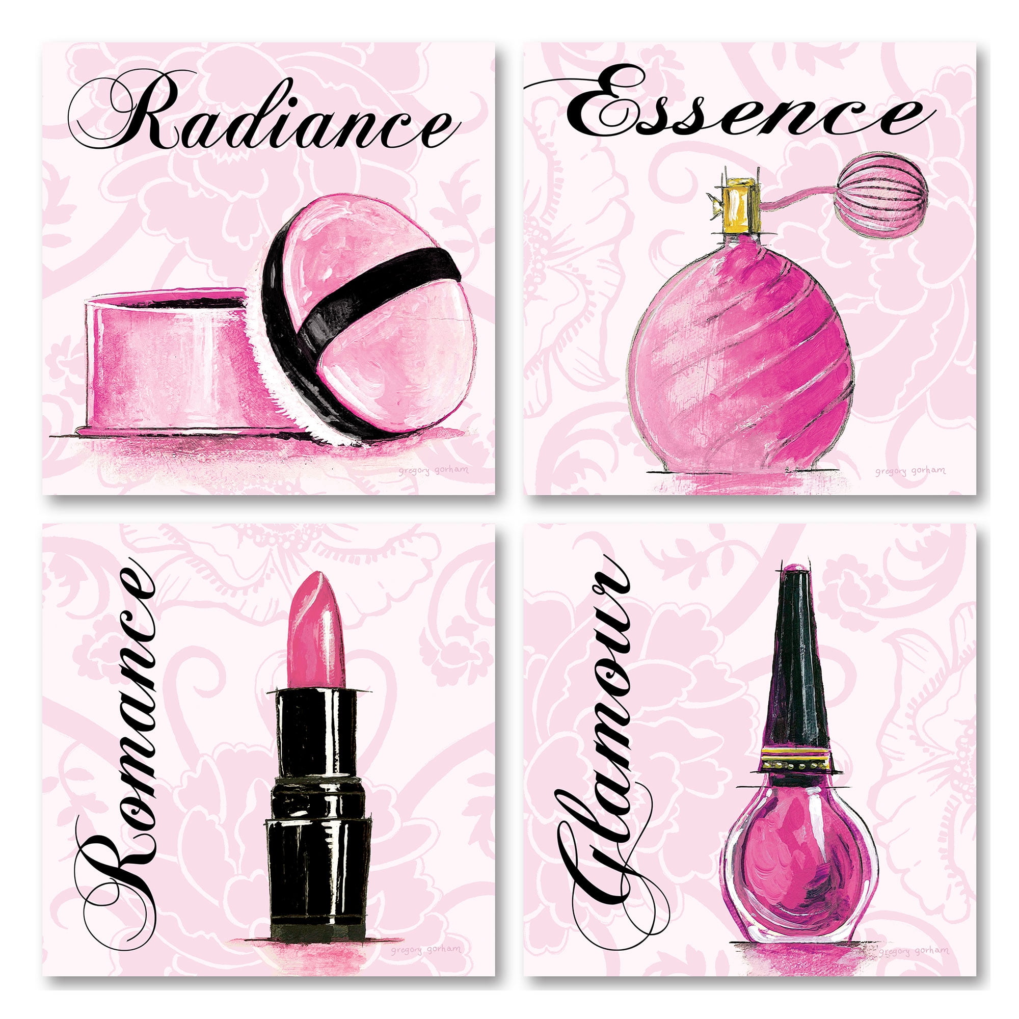 Fashion Pink Romance Makeup Art Print Poster by Gregory Gorham, Four ...