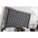 5pc Modern Queen Size LED Bed Dresser Mirror Nightstand Set Dark Gray ...