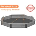 Wooden Octagon Sandbox with Cover, 85''x78''x9'', Kids Outdoor Backyard ...