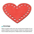 1 Pcs Wooden Basket Bottoms Heart-shaped Base Red Color Pad for DIY ...