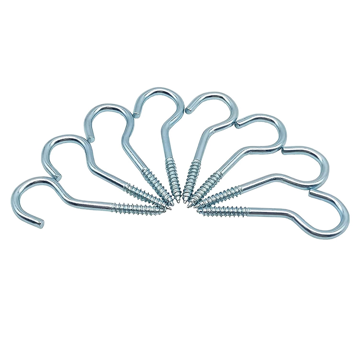 50 Pieces Silver Galvanized Metal Cup Hook Round end Screw Hook self ...