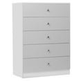 Chest of 5 Drawers High Gloss Wooden Storage Cabinet for Bedroom ...