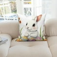 Dashan Easter Throw Pillow Covers 20x20 Set of 2,Floral Bunny Eggs ...
