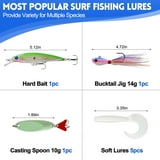 Saltwater Fishing Tackle Kit Surf Fishing Gear Ocean Saltwater Lures ...