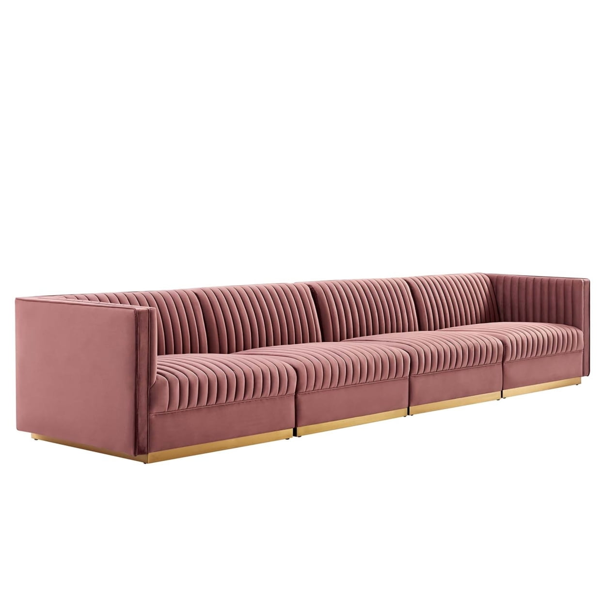 Sanguine Channel Tufted Performance Velvet 4-Seat Modular Sectional Sofa-EEI-5827-DUS - Walmart.com