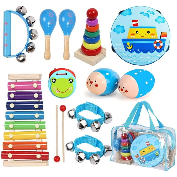 Kids Musical Instruments Sets, 12pcs Wooden Percussion Instruments Toys ...