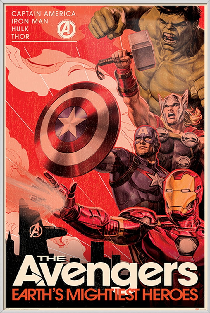 The Avengers - Framed Marvel Comics Propaganda Poster (Earth's ...