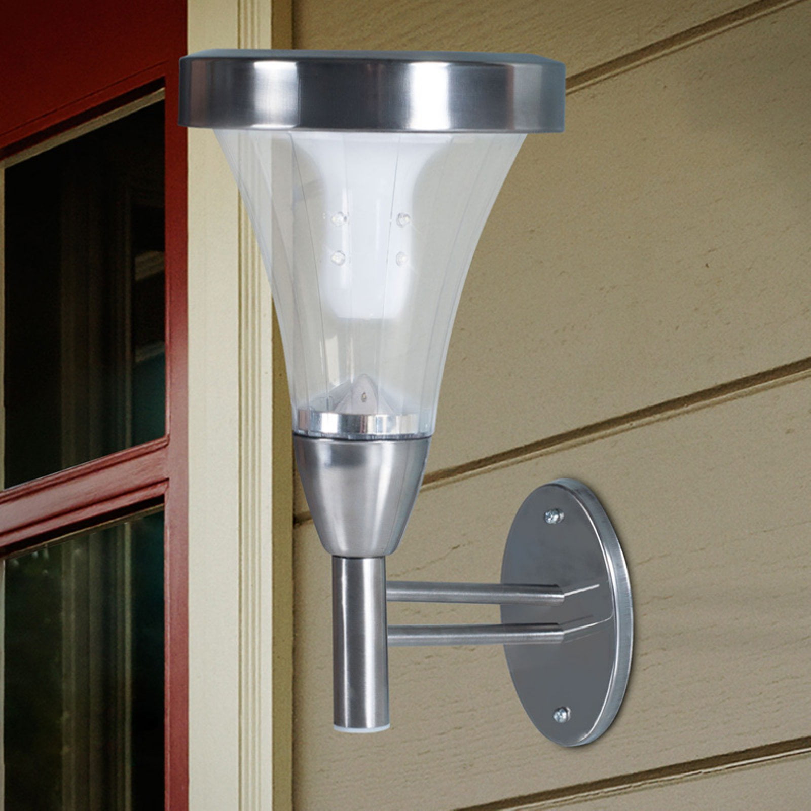 Pure Garden Outdoor Wall or Post Mount Solar Lights - Set of 2 ...