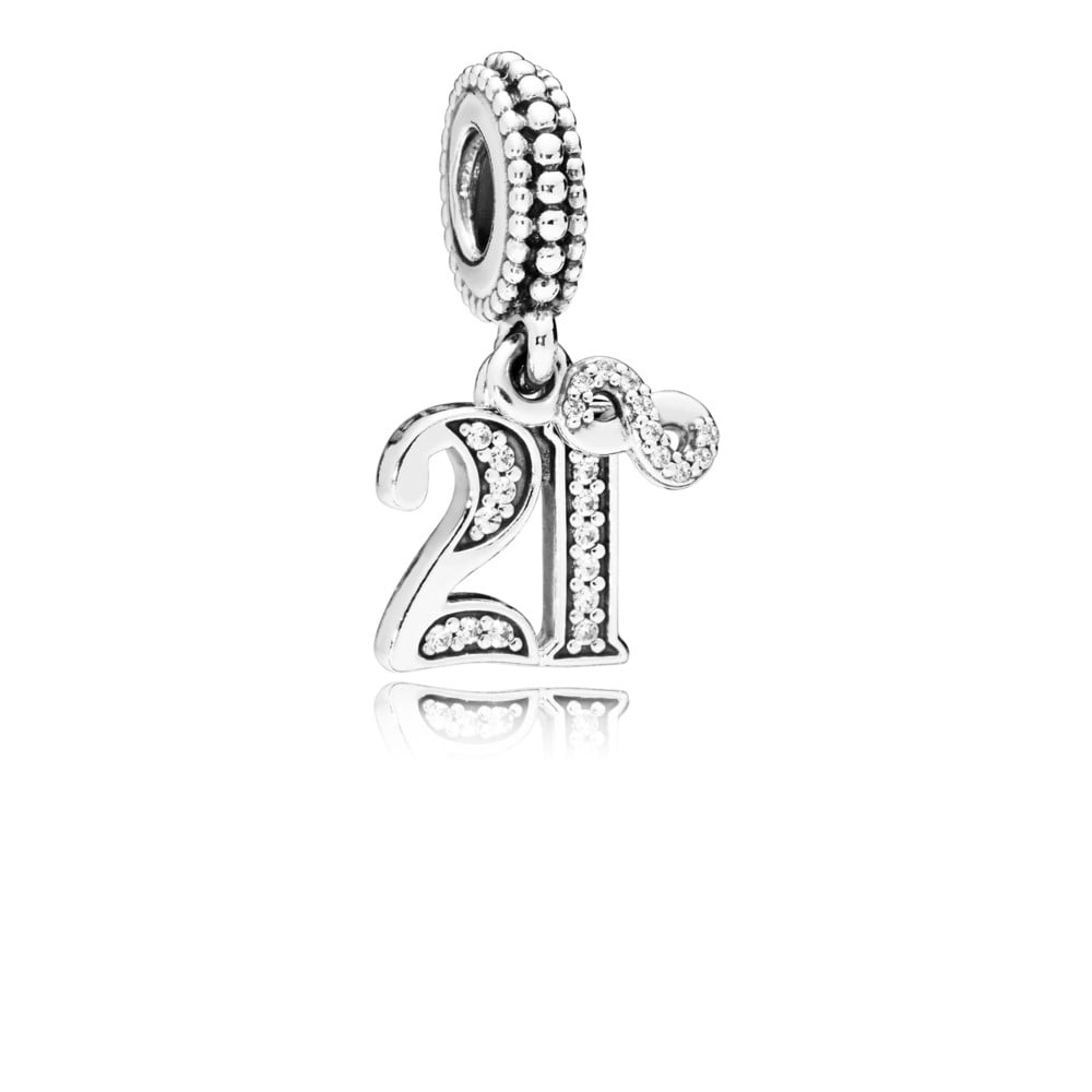 Pandora 21 Years of Love, Clear CZ silver dangle w/clear CZ Charm ...