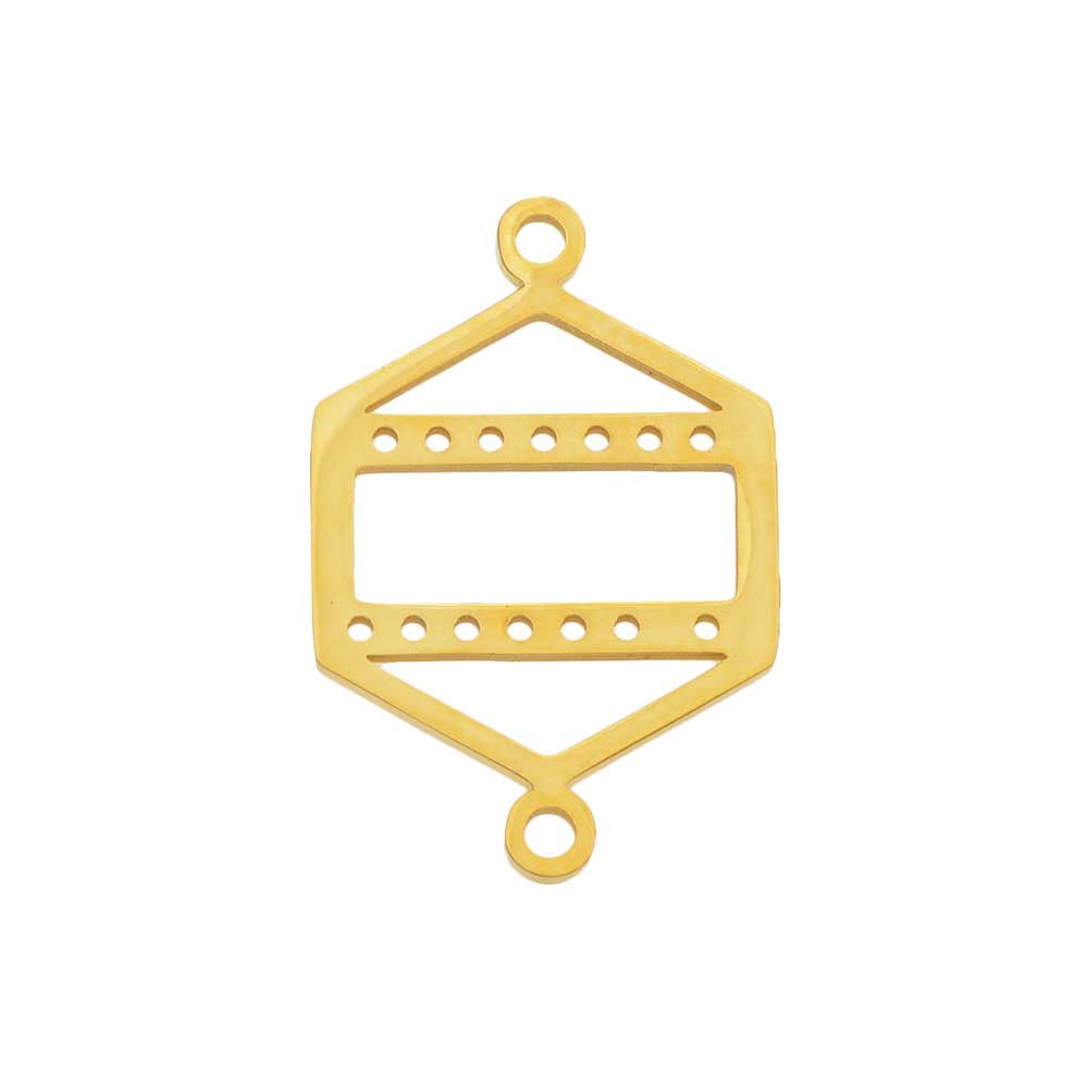 Centerline Beadable Connector Link, Hexagon Shape with Cutout and Holes ...