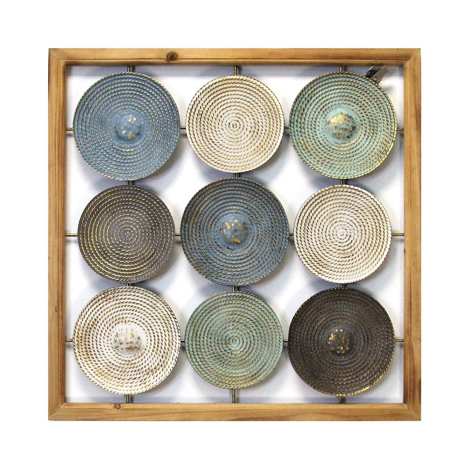 Stratton Home Decor Wood Frame and Metal Plates Wall Art - Walmart.com