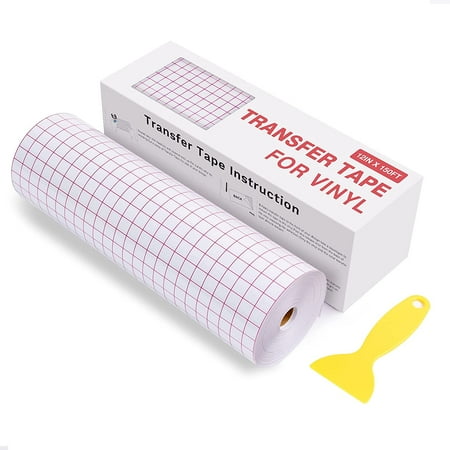 Transfer Tape for Vinyl - 12 x 100 FT w/Red Alignment Grid for Adhesive ...
