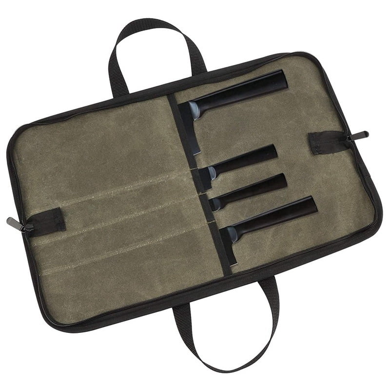 Chef Knife Case Waxed Canvas Roll Storage Knife Carrying Pouch ...