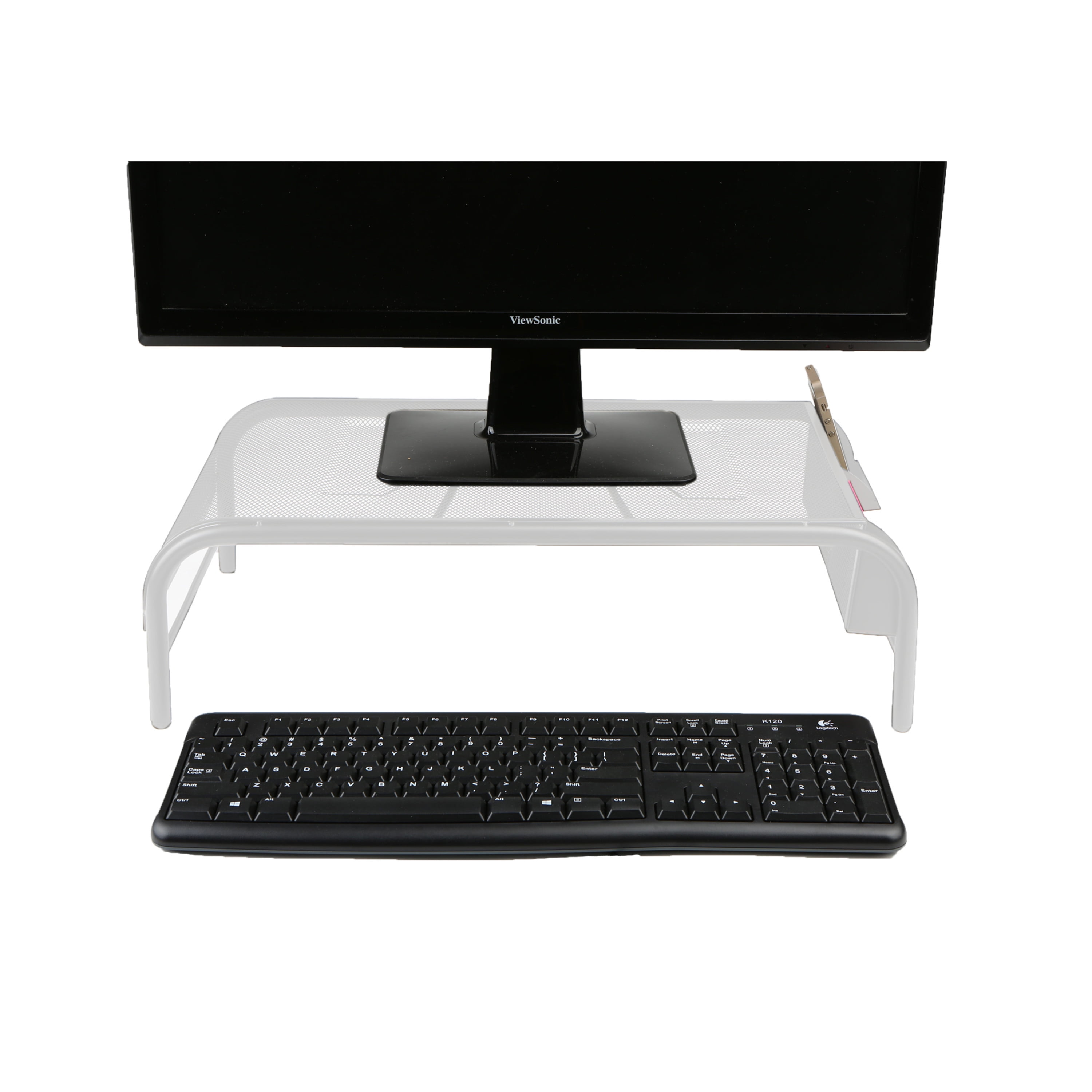 Mind Reader Mesh Monitor Stand, Metal Mesh Riser & Desk Organizer ...