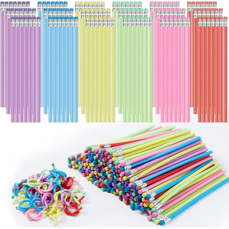 210 Pieces Bendy Pencil Colorful Flexible Bend Pencils Kids Bendable ...