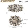 10Pcs 2 Colors Oval Floral Alloy Display Base Flower Display Easels for ...