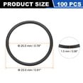 100 Pack EPDM O-Ring Seals, 25/32" ID x 29/32" OD x 1/16" Thick Round ...