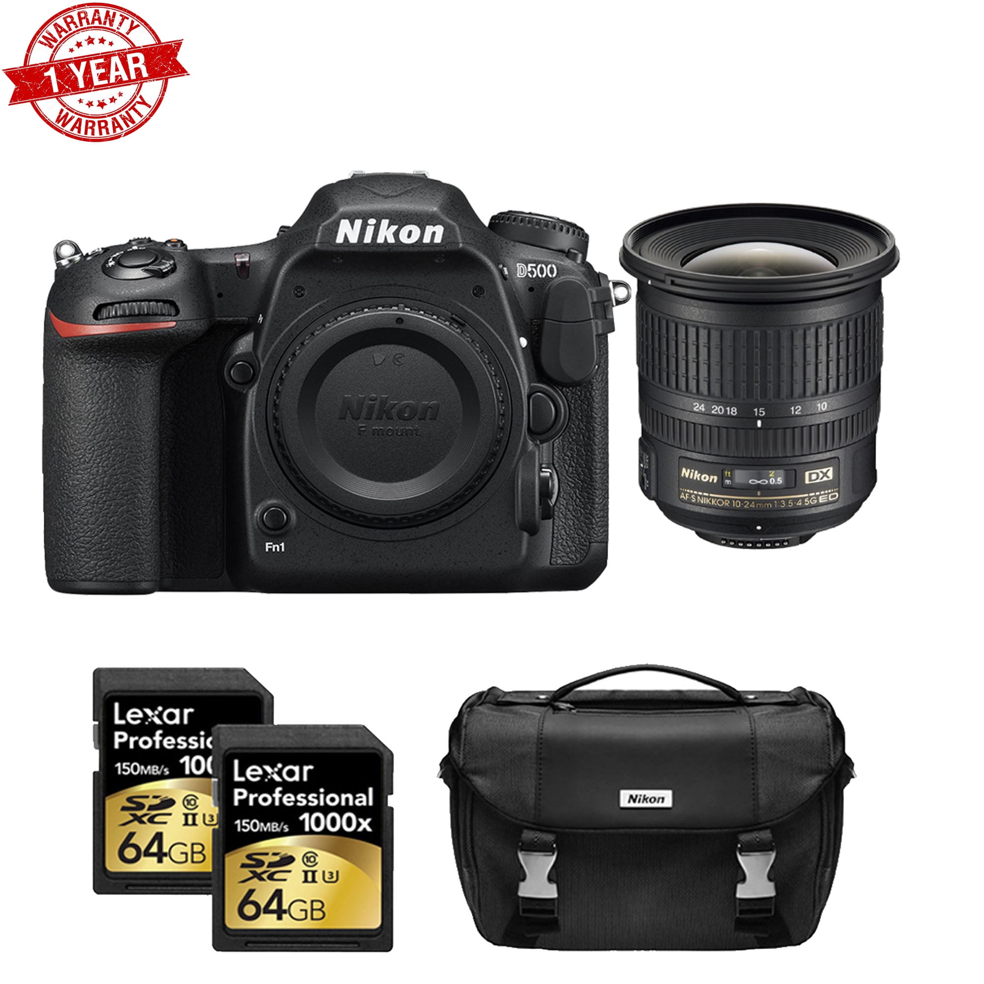 Nikon D500 CMOS DX DSLR Camera w/ 4K Video (Body) + 10-24mm ED NIKKOR ...