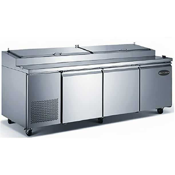 Heavy Duty Commercial 91" (3 Door) Pizza Prep Table Refrigerator ...